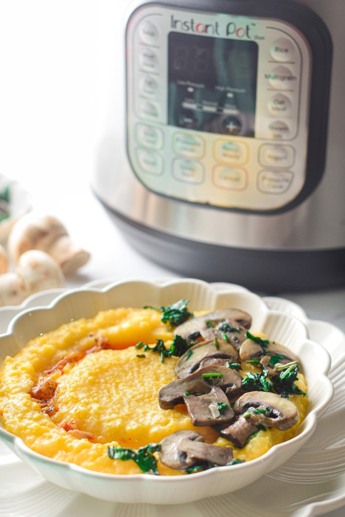 Instant Pot Polenta with Mushrooms and Spinach • FoodnService